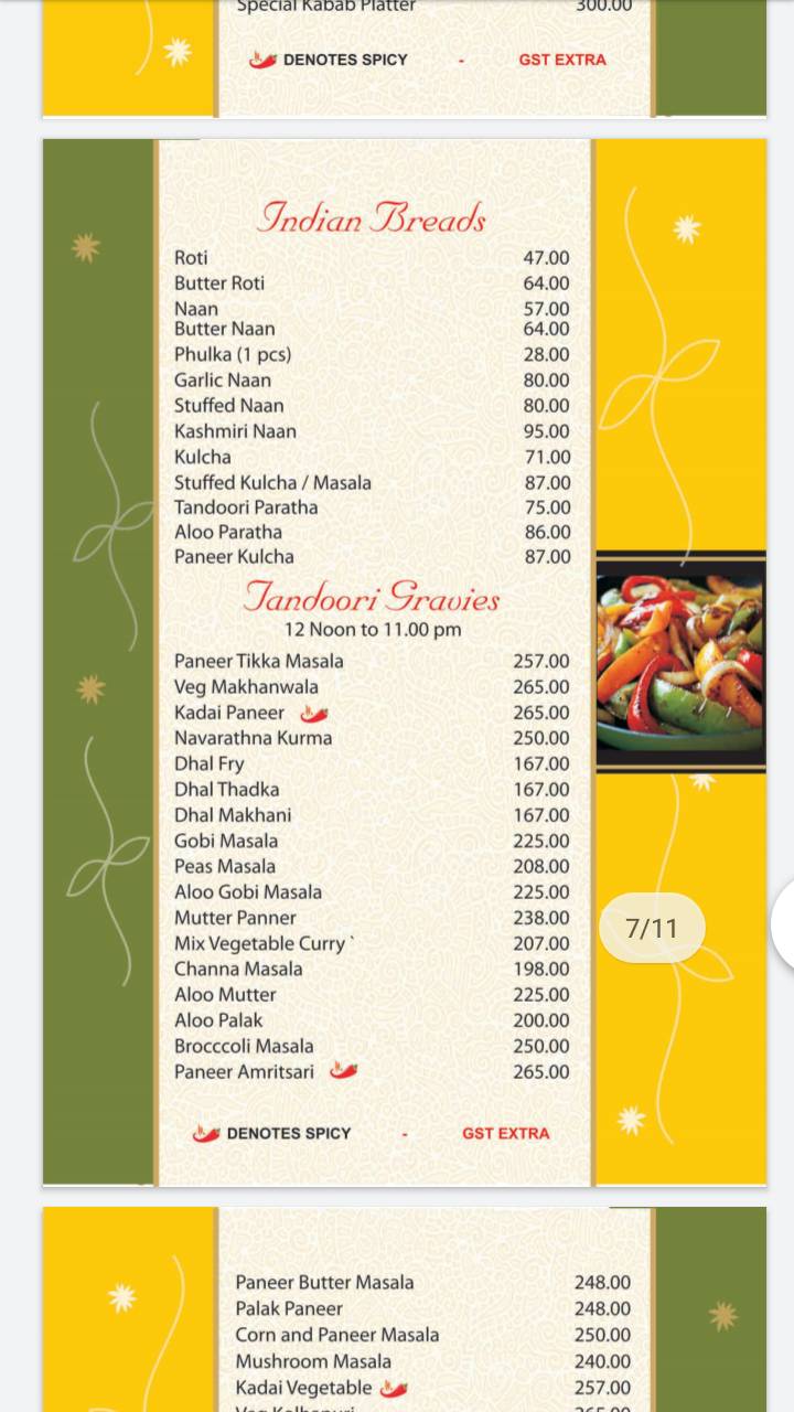 Menu at Sangeetha Veg Restaurant urapakkam, Chennai, No: 16&17