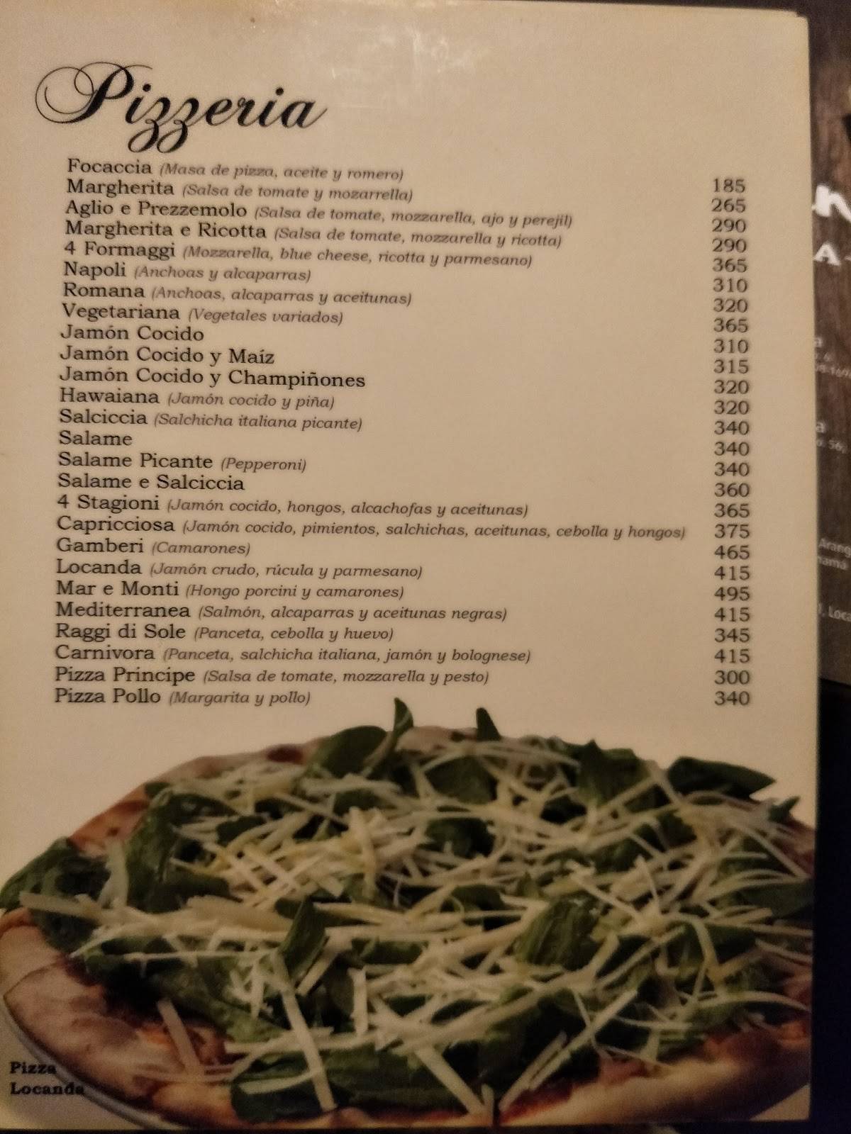 Carta del restaurante La Locanda - Bella Vista, Santo Domingo, 2 local