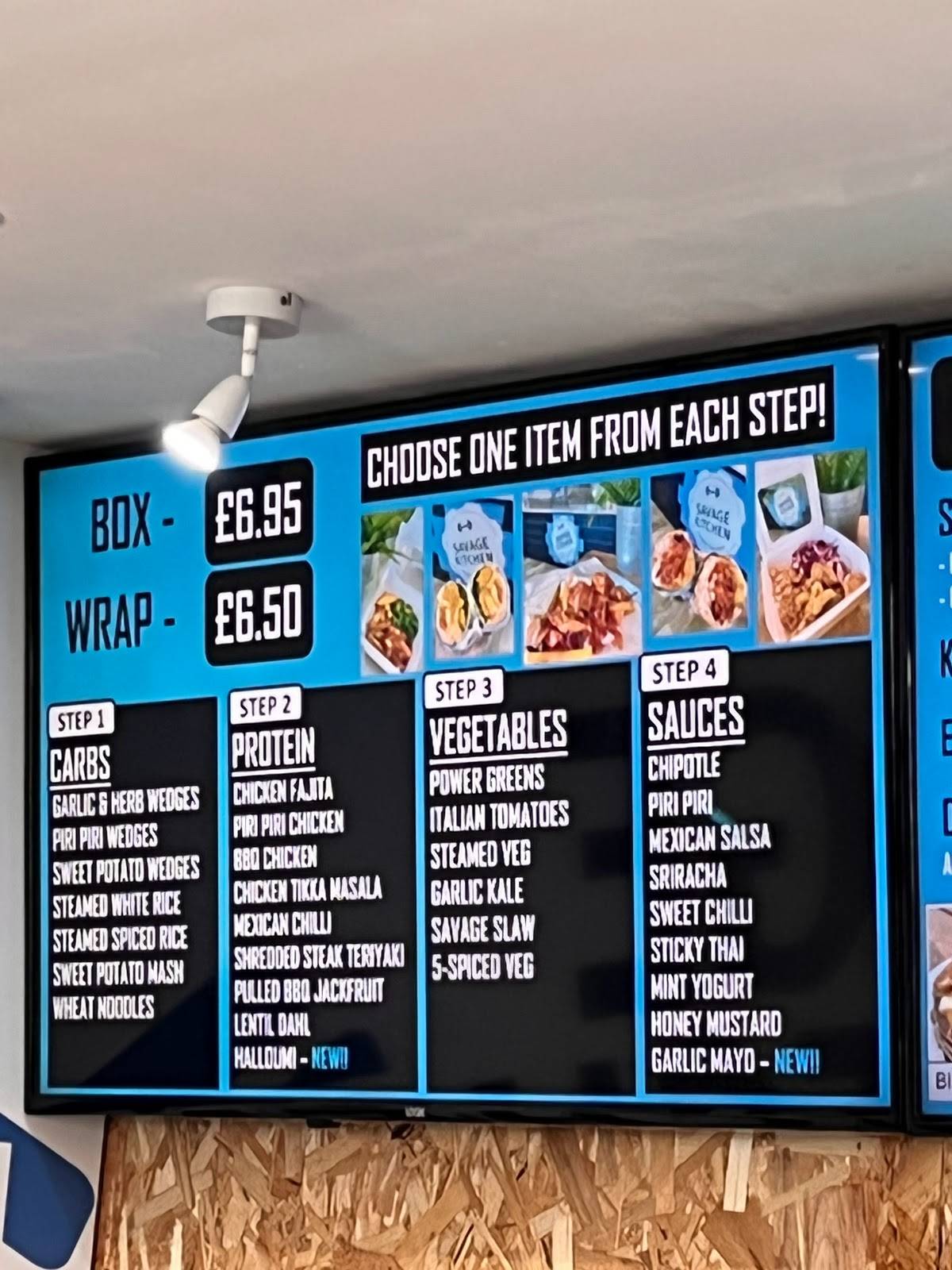 Menu at Savage Kitchen restaurant, Kirkcaldy