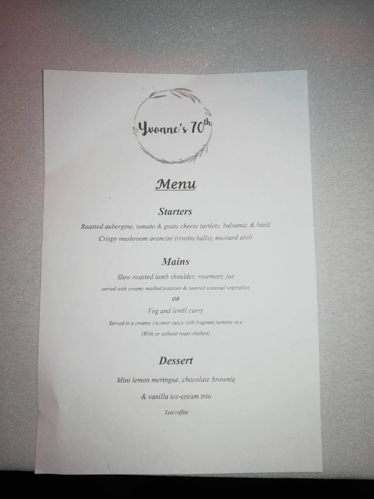 Menu at Savages Fine Food restaurant, Port Elizabeth