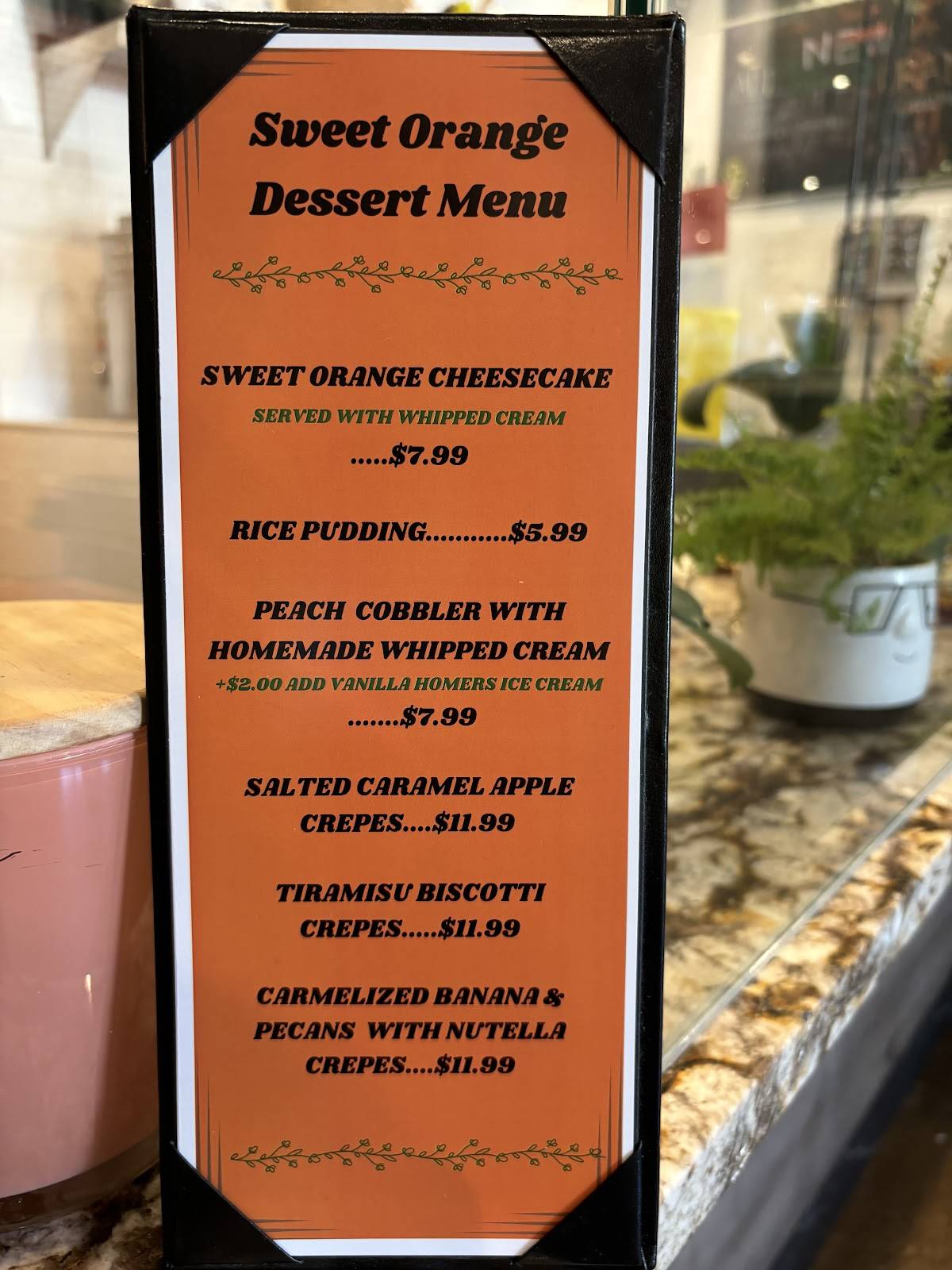 Menu at Sweet Orange Pancake’s & Cafe, Schaumburg