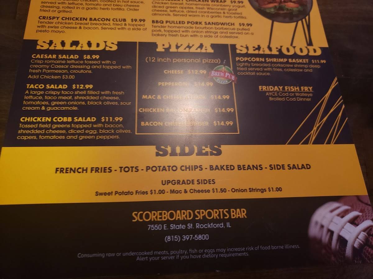 Menu at Hoffman House Restaurant & Scoreboard Bar, Rockford