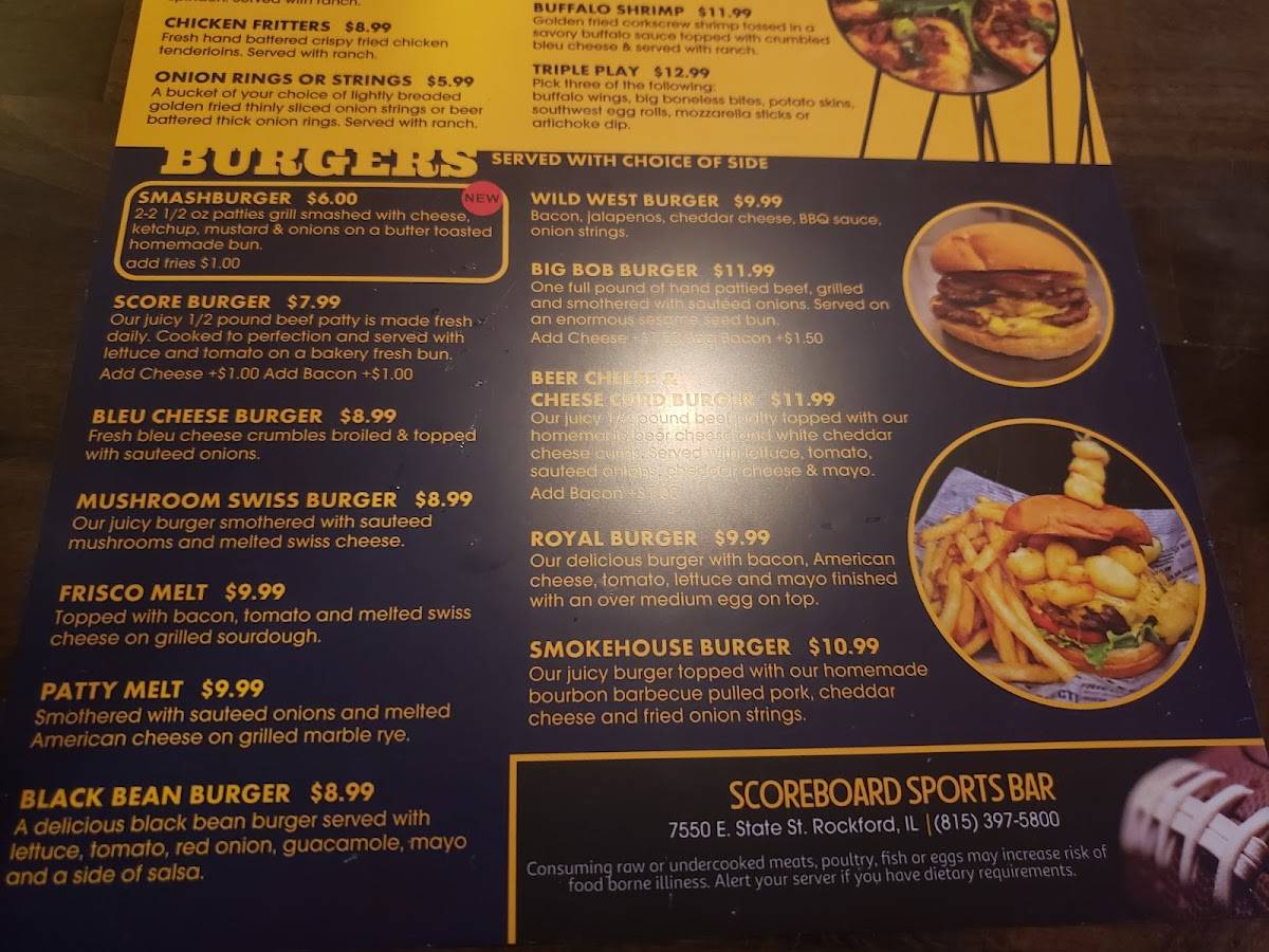 Menu at Hoffman House Restaurant & Scoreboard Bar, Rockford