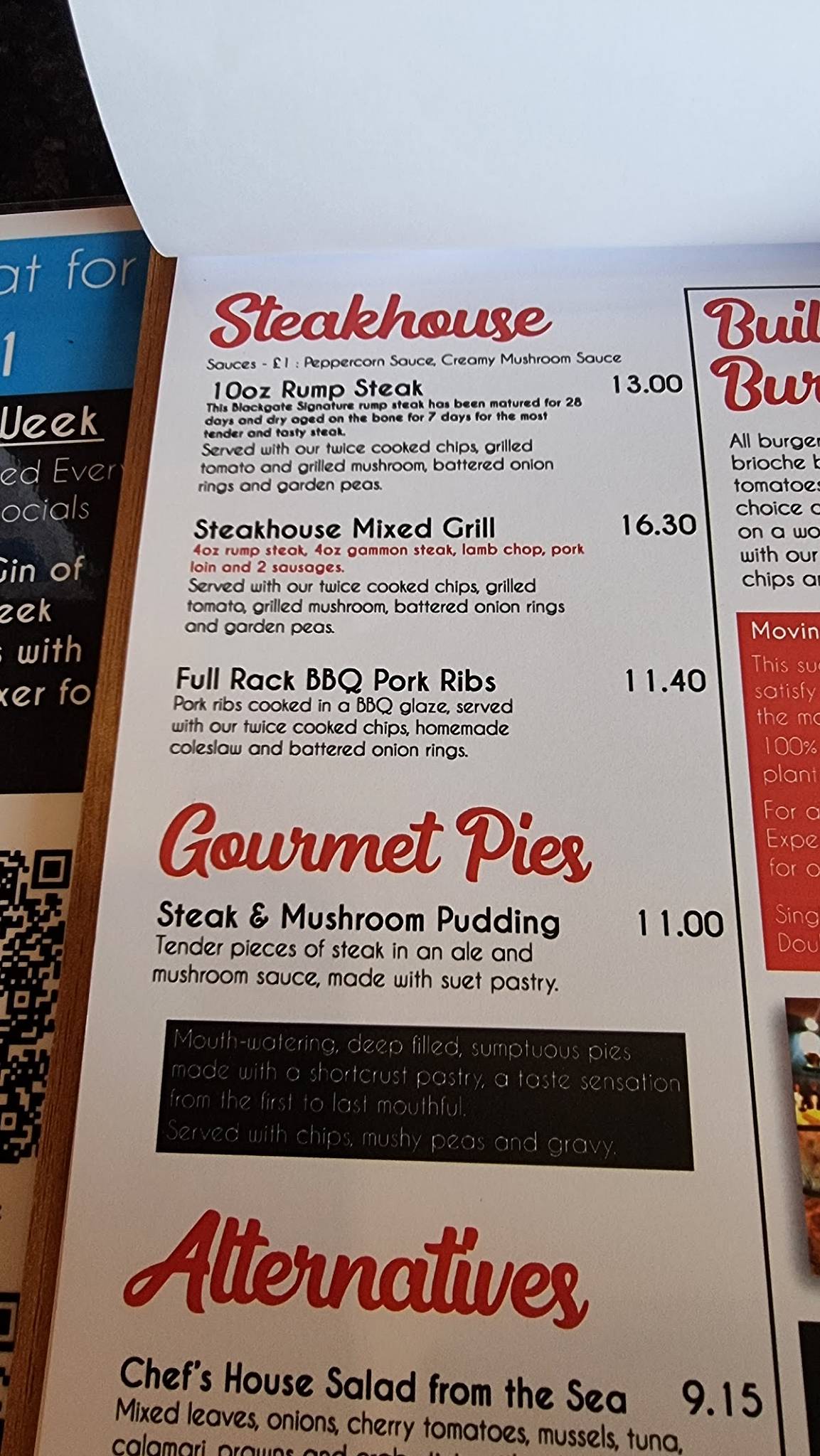 Menu at Sea Fish pub & bar, Conisbrough