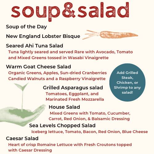 Menu at Sea Levels Restaurant, Brightwaters