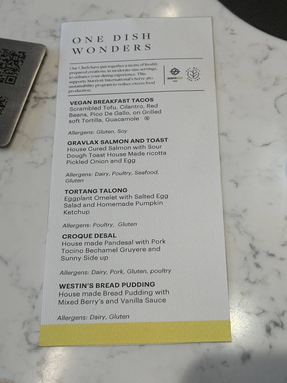 Menu at Seasonal Tastes at The Westin Manila restaurant, Mandaluyong