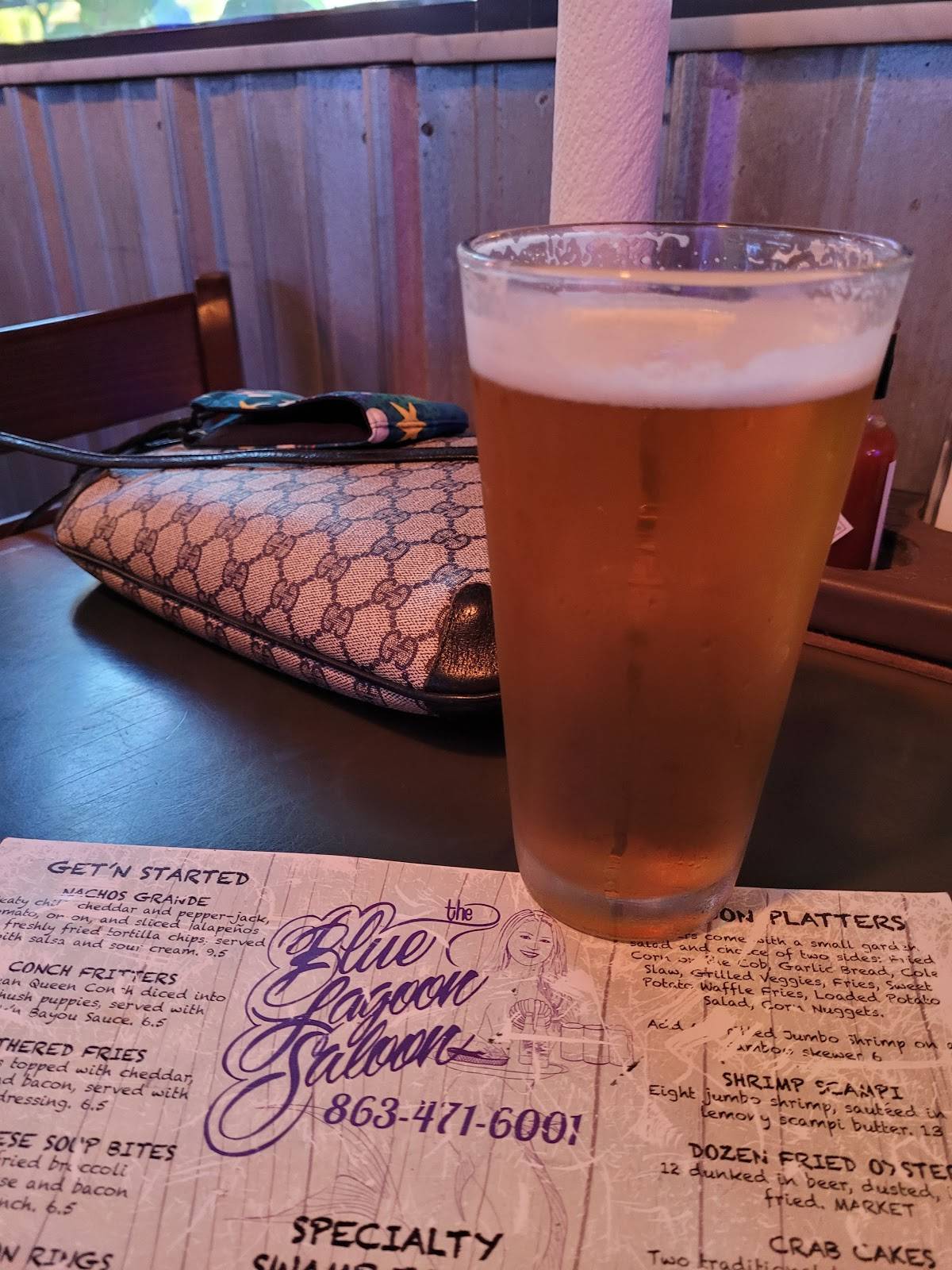 Carta del pub y bar Blue Lagoon Saloon, Sebring