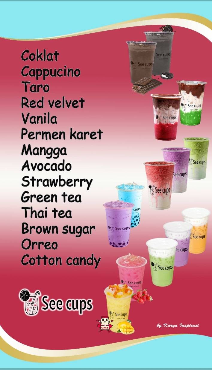 Menu at See cups cafe, Balun