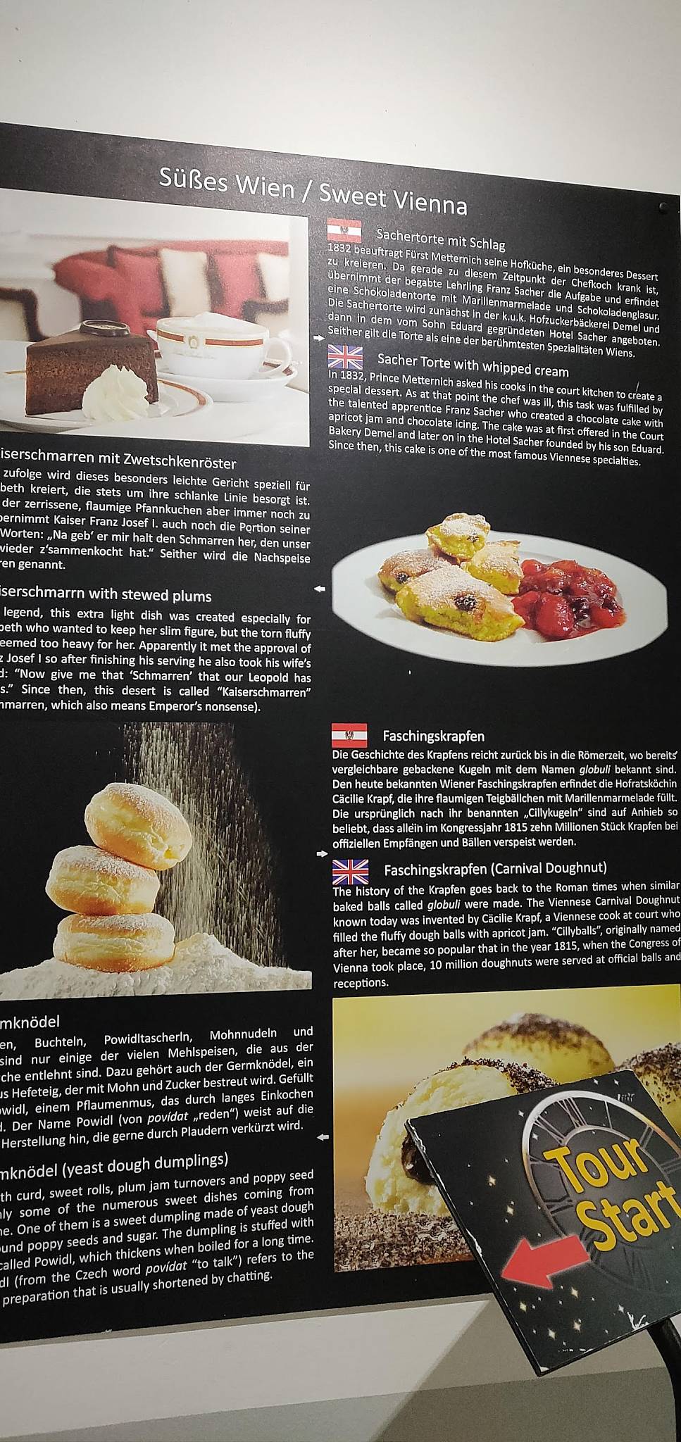 Menu at Segafredo. cafe, Vienna, Graben 29