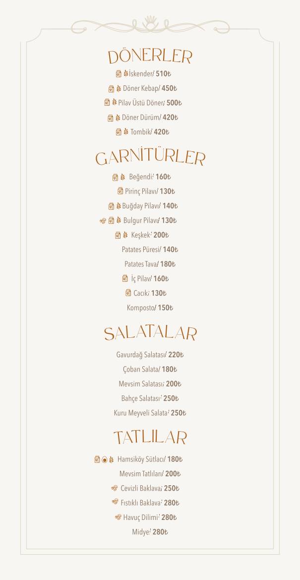 Menu at Sele Restaurant Çayyolu, Ankara