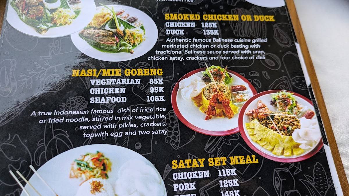 Menu at Semar Kuning Restaurant, Lodtunduh