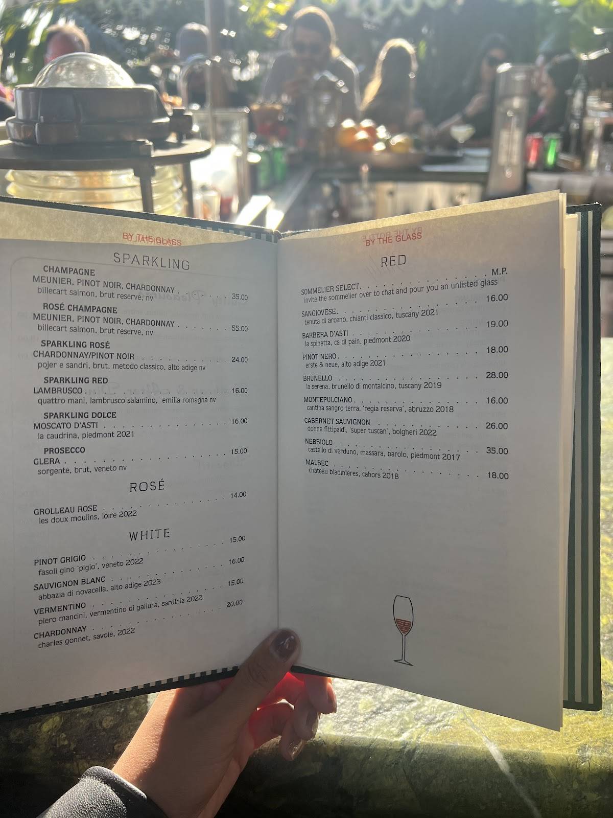 Menu at Seneca Trattoria restaurant, San Diego