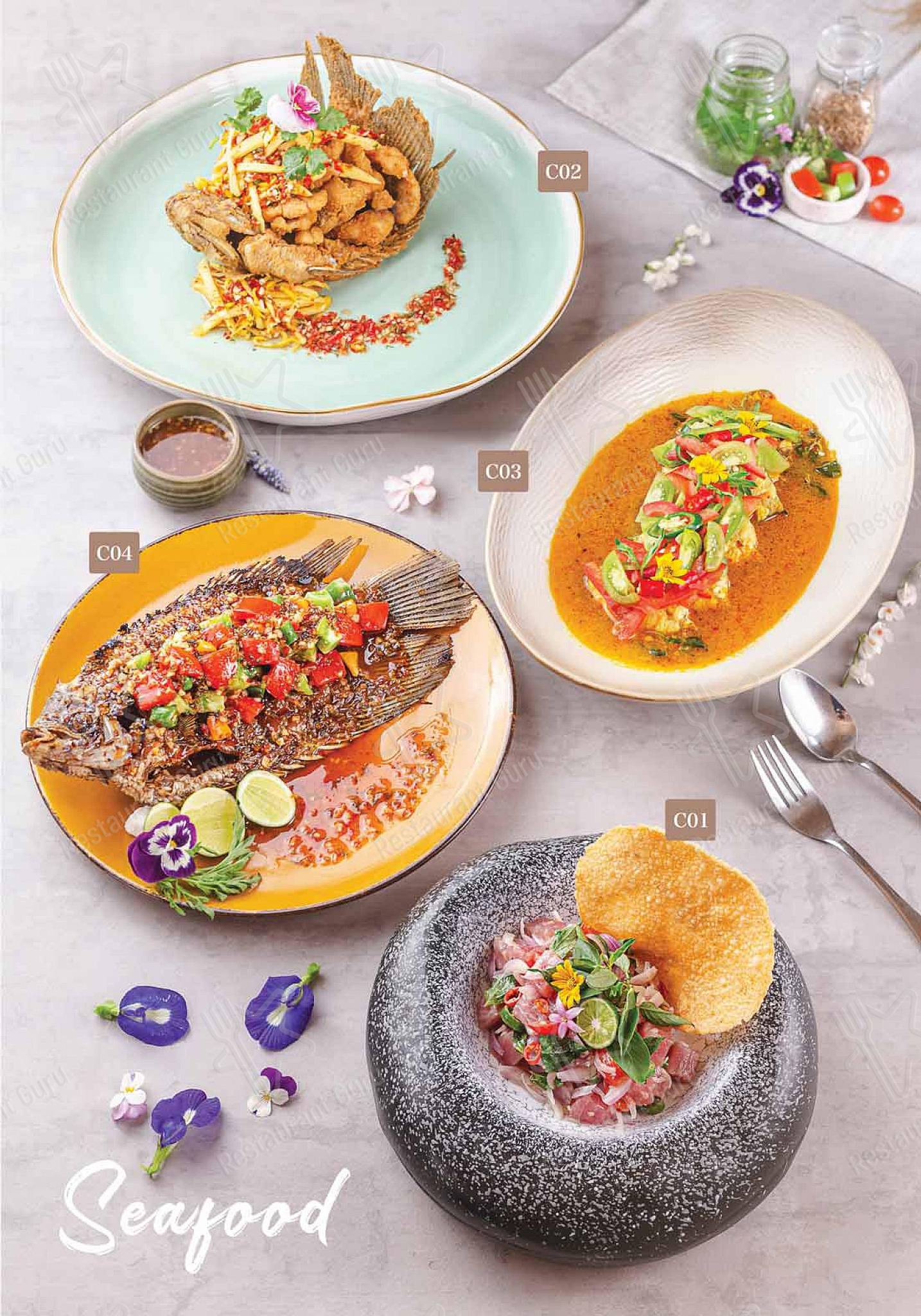 Menu at Senyata Senopati restaurant, South Jakarta