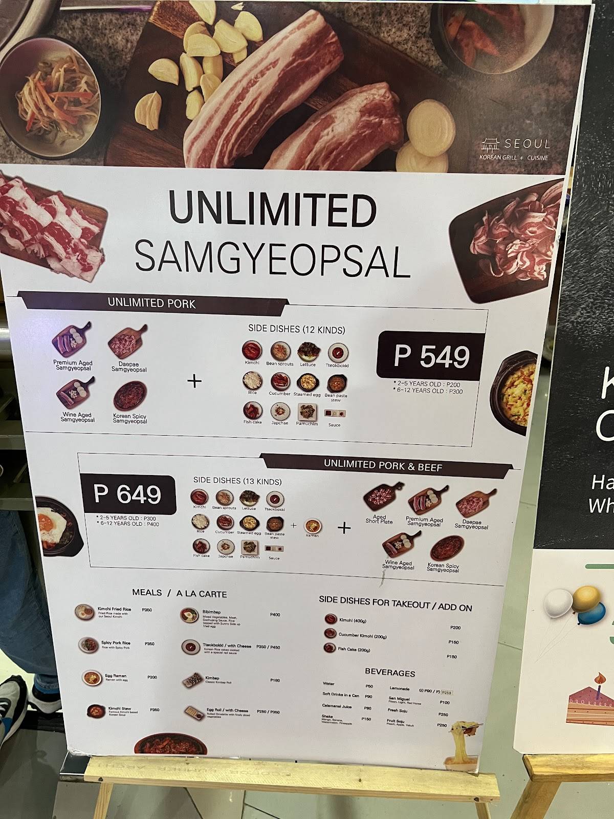 Menu at Seoul Korean Grill + Cuisine restaurant, Iloilo City