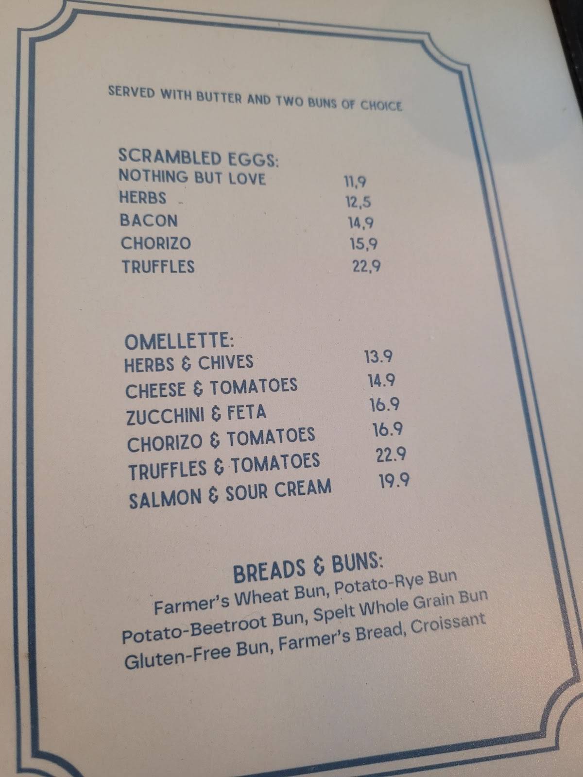 Speisekarte von Seven Heaven Breakfast restaurant, Berlin