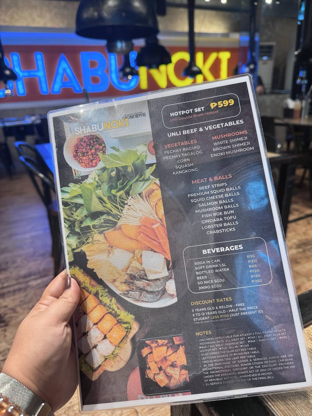 Menu at Shabunoki Pasay restaurant, Pasay