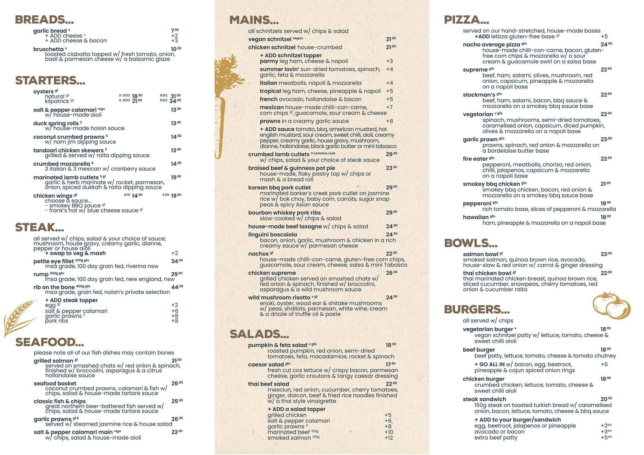 Menu at Shearers Arms Tavern pub & bar, Ormeau
