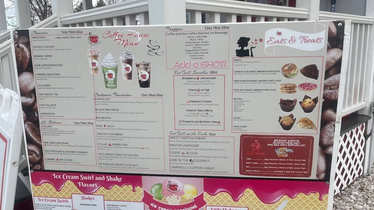 Menu at Shebrews Coffee and Ice Cream, Severance