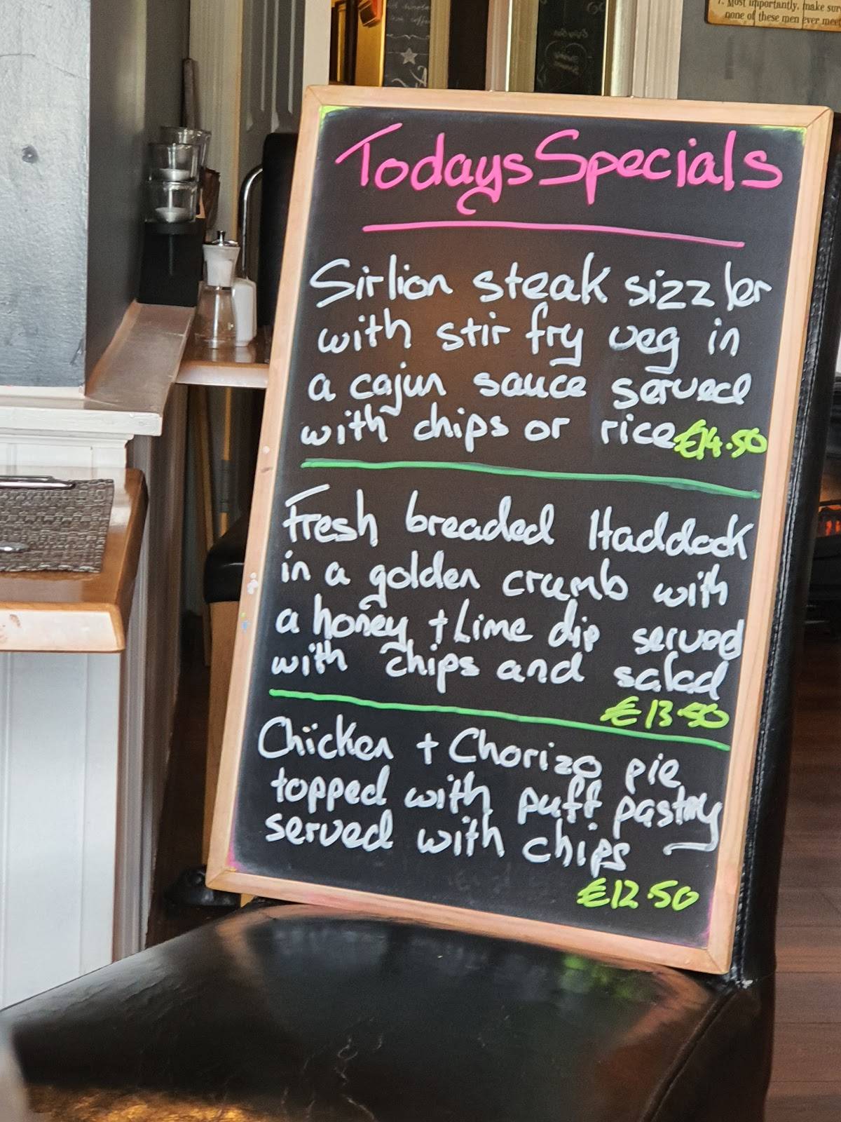 Menu at Sheehan's restaurant, Waterford