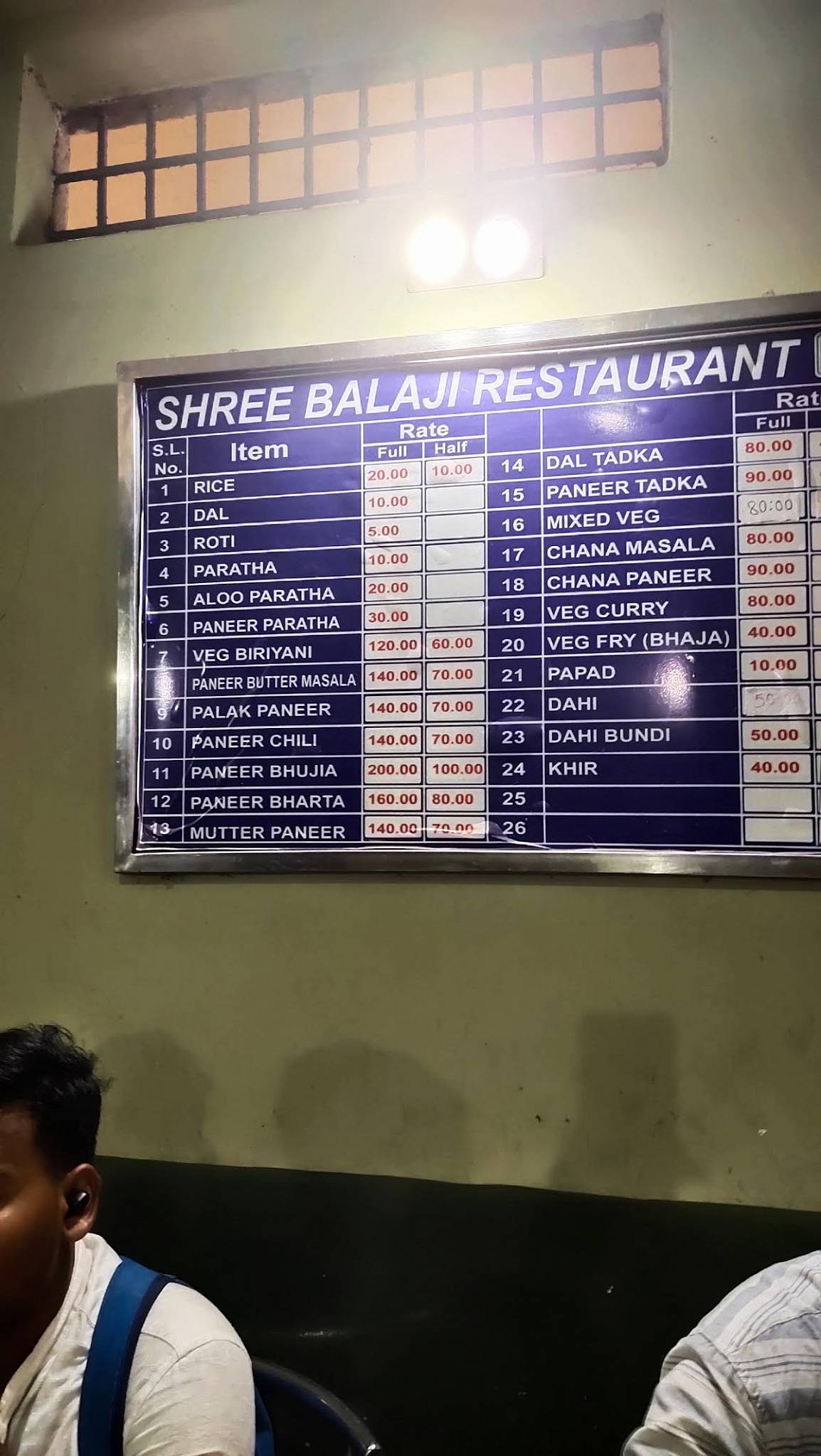 Menu at Shree Balaji Restaurant, Cuttack