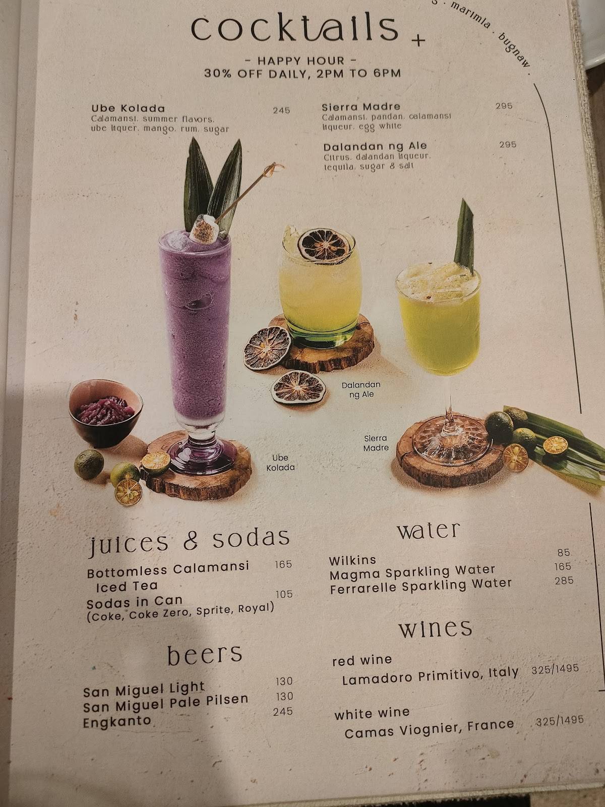 Carta del restaurante Siklab+ Shangri-La Plaza, Mandaluyong