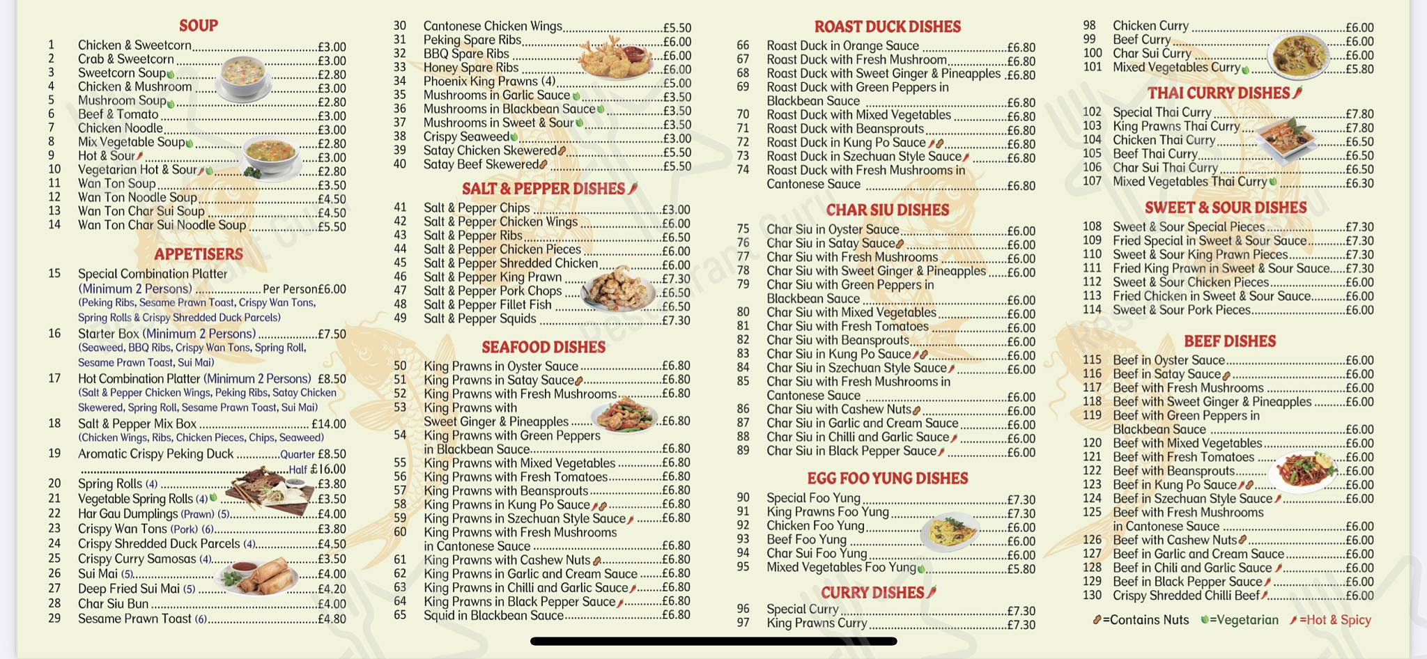 Menu at Sing Ping Restaurant, Prescot