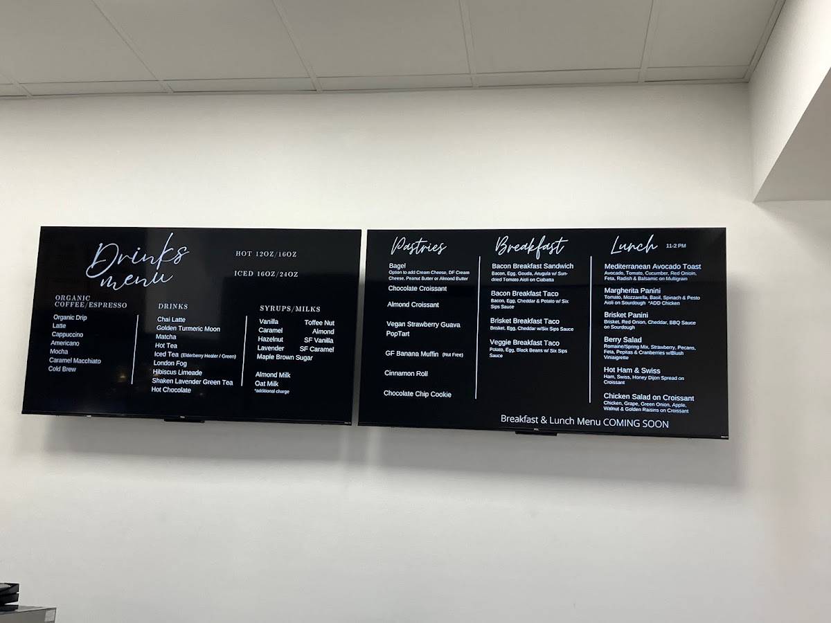 Menu at Six Sips Coffee Co desserts, Prosper