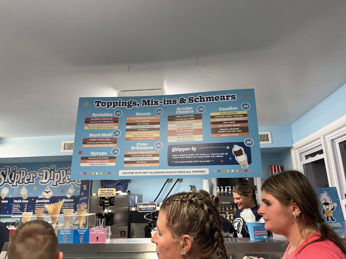 Carta del postres Skipper Dipper, Long Beach