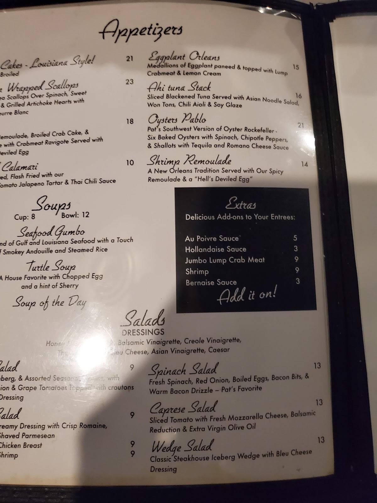 Menu at Gallagher's on Front Street pub & bar, Slidell
