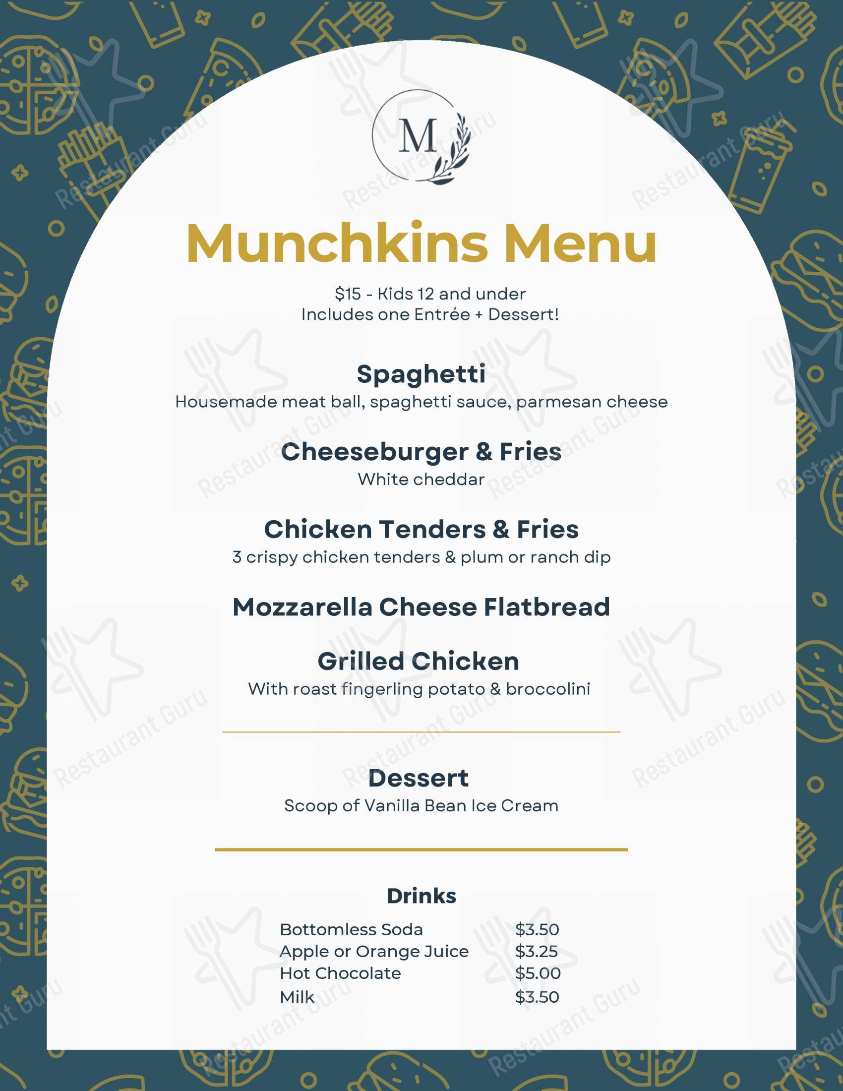 Menu at SmackDAB restaurant, Kelowna