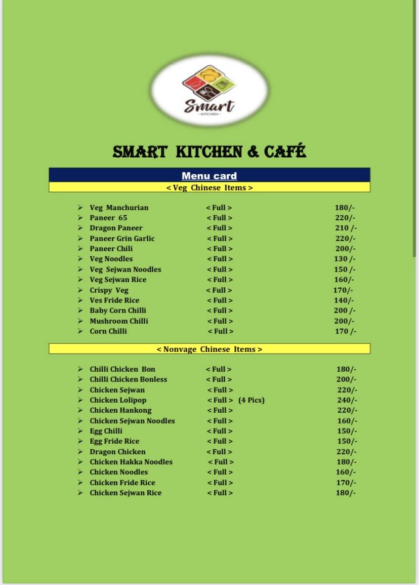 Menu at Smart Kitchen & Cafe, Nagpur