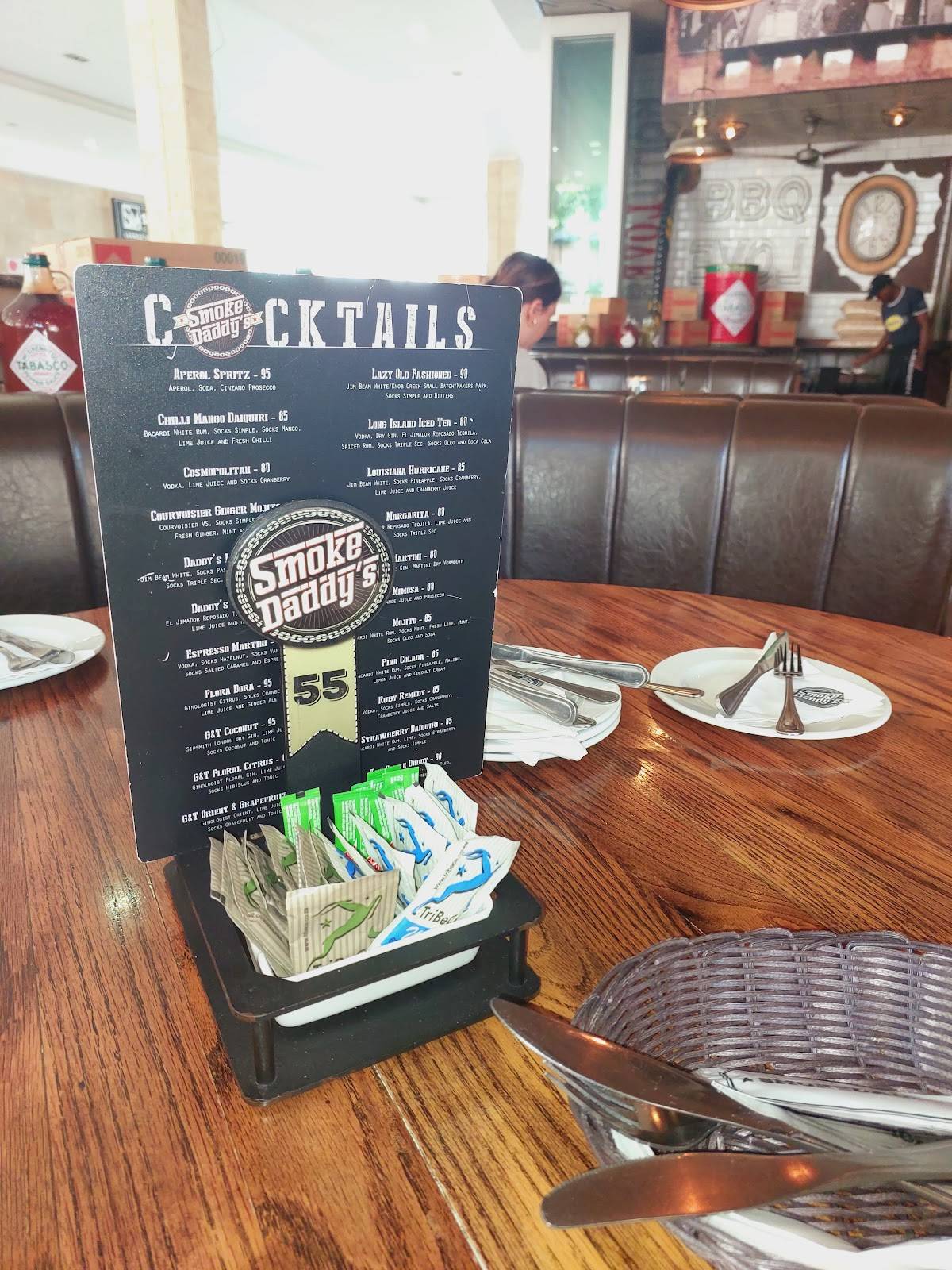 Menu at Smoke Daddy's restaurant, Randburg, Cedar Square Shopping Centre
