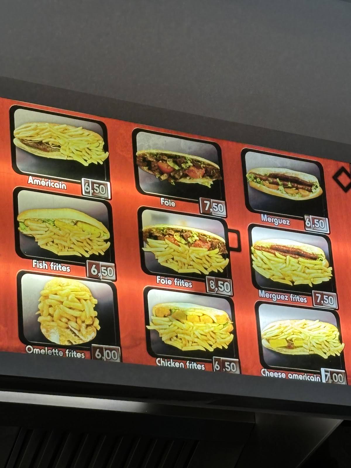 Menu at Snack Jerba restaurant, Luxembourg City