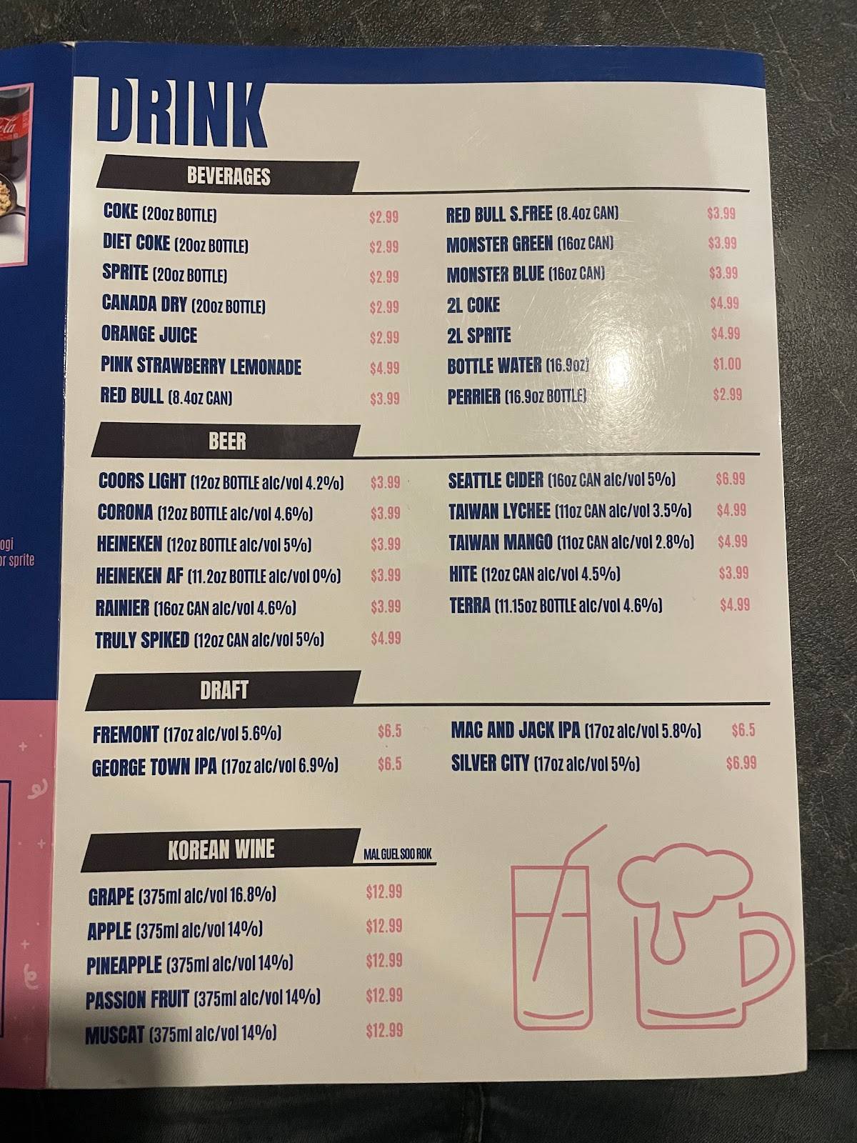 Menu at Sodam Chicken Shoreline BBQ, Shoreline