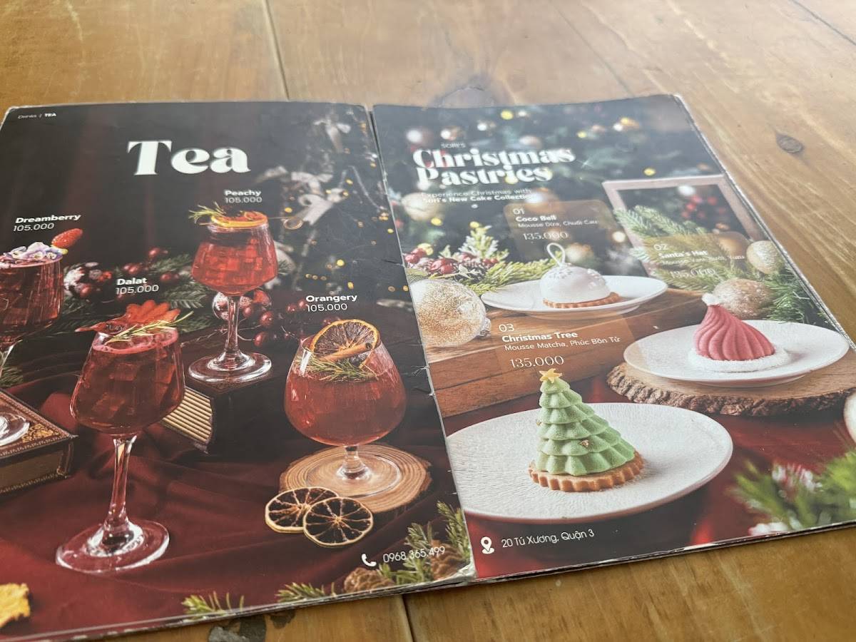 Menu at Sori cafe & more, Ho Chi Minh City