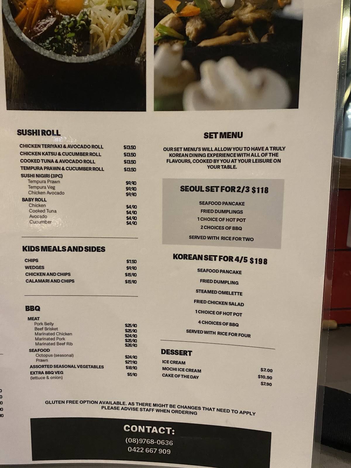 Menu at Soul of Asia restaurant, Eaton, 2 Recreation Dr