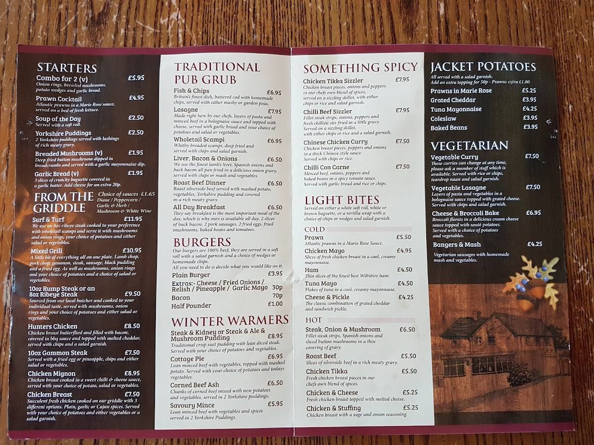 Menu at The Oak pub & bar, South Elmsall