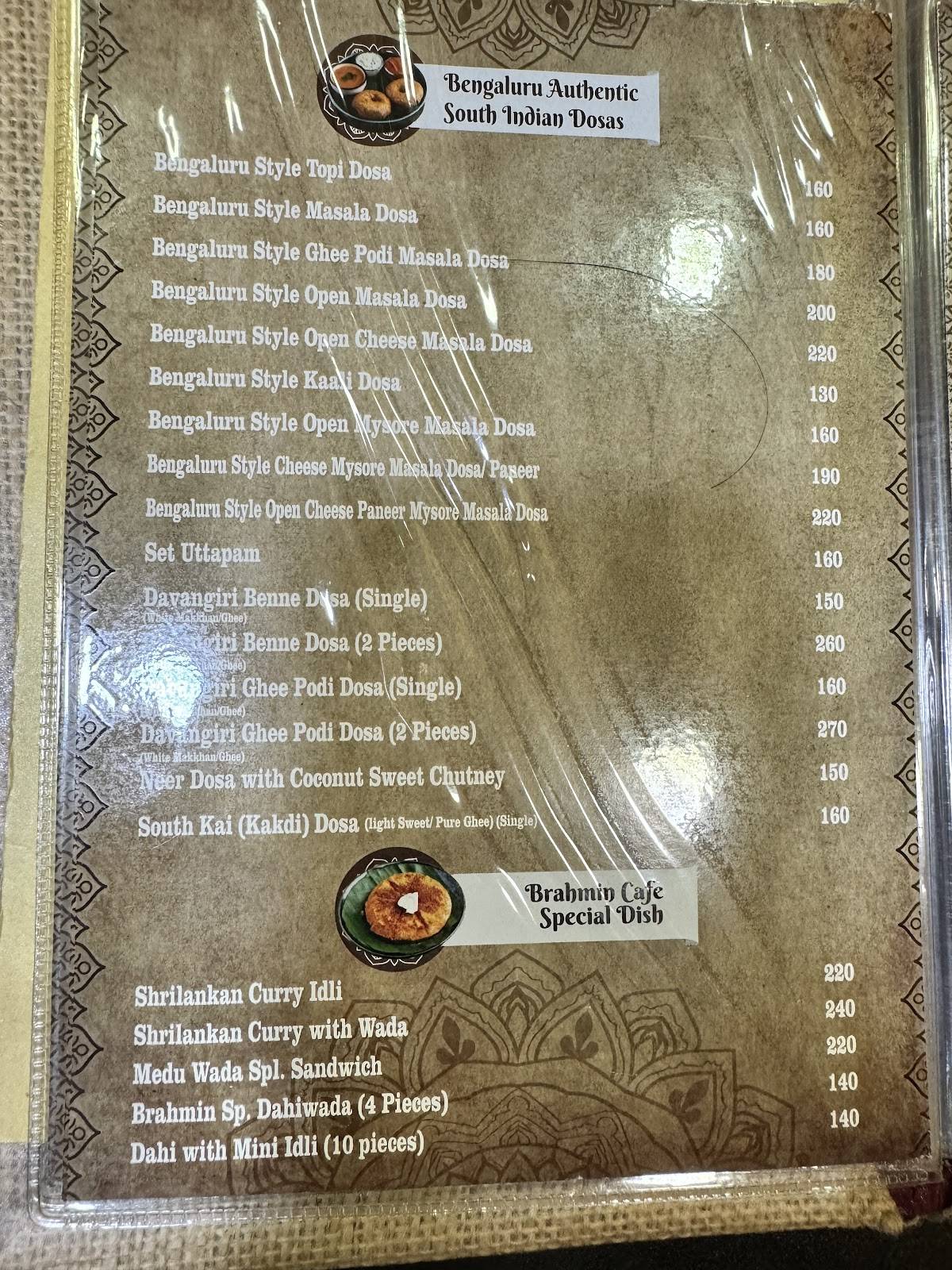 Menu at South Indian Brahmin Cafe, Mumbai, 6