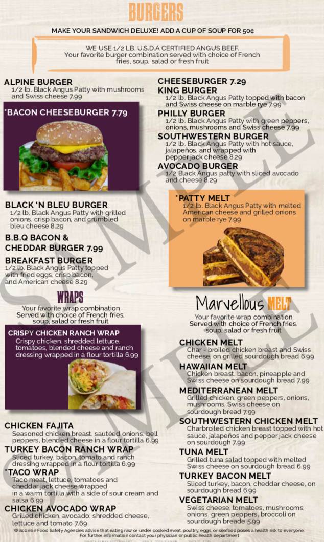Menu at Sparta Family Restaurant, Sparta