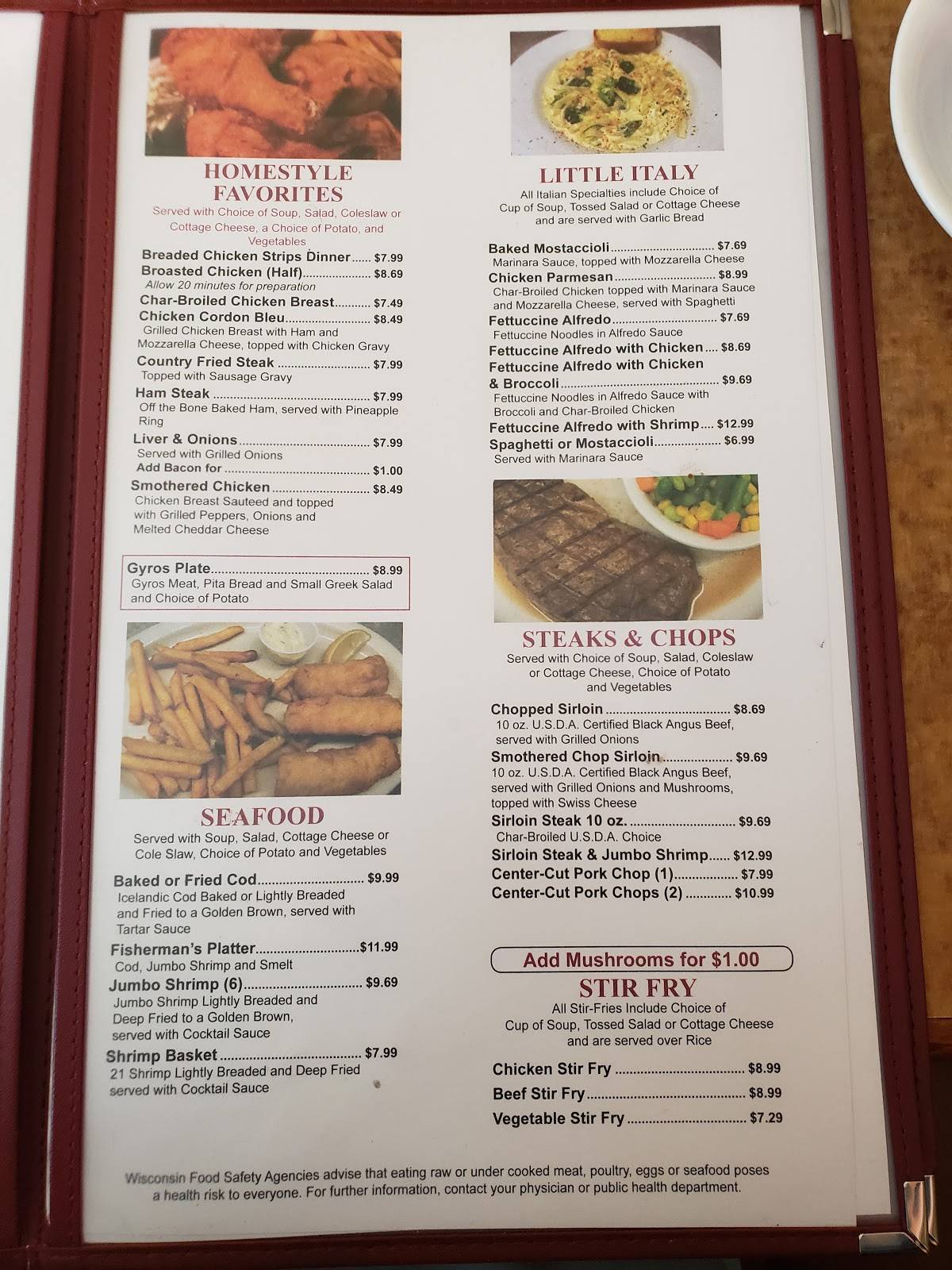 Menu at Sparta Family Restaurant, Sparta