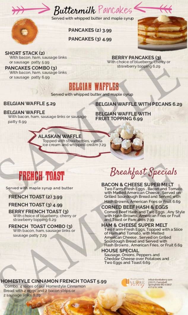 Menu at Sparta Family Restaurant, Sparta