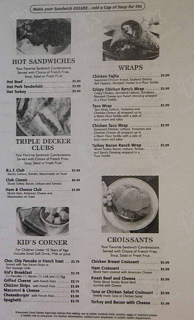 Menu at Sparta Family Restaurant, Sparta