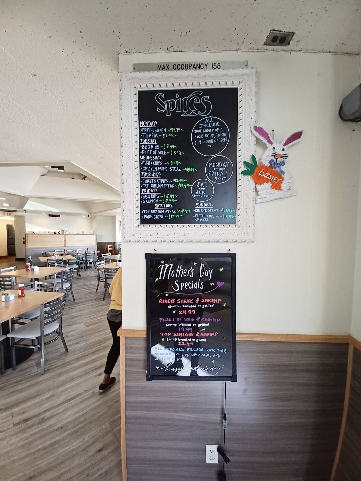 Menu at Spires Restaurant, Carson