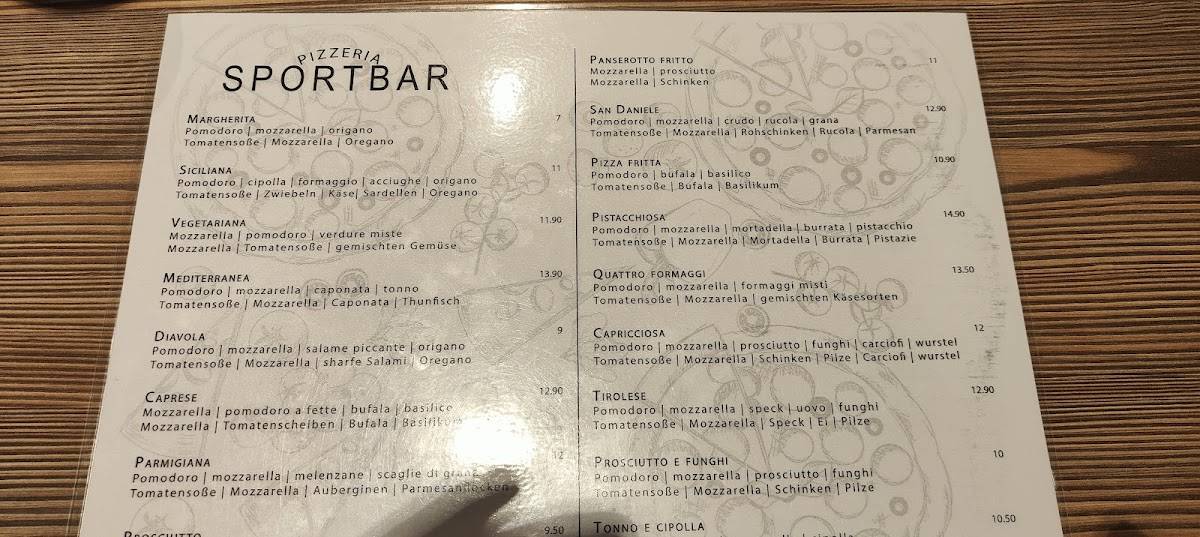 Speisekarte von Sportbar Percha, Percha