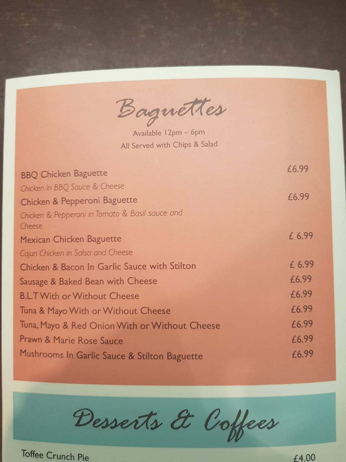 Menu at Spotted Cow pub & bar, Hartlepool, 31 The Grn