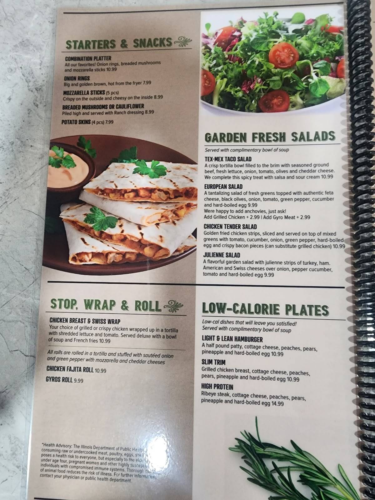 Menu at Spring Garden Restaurant, Pana