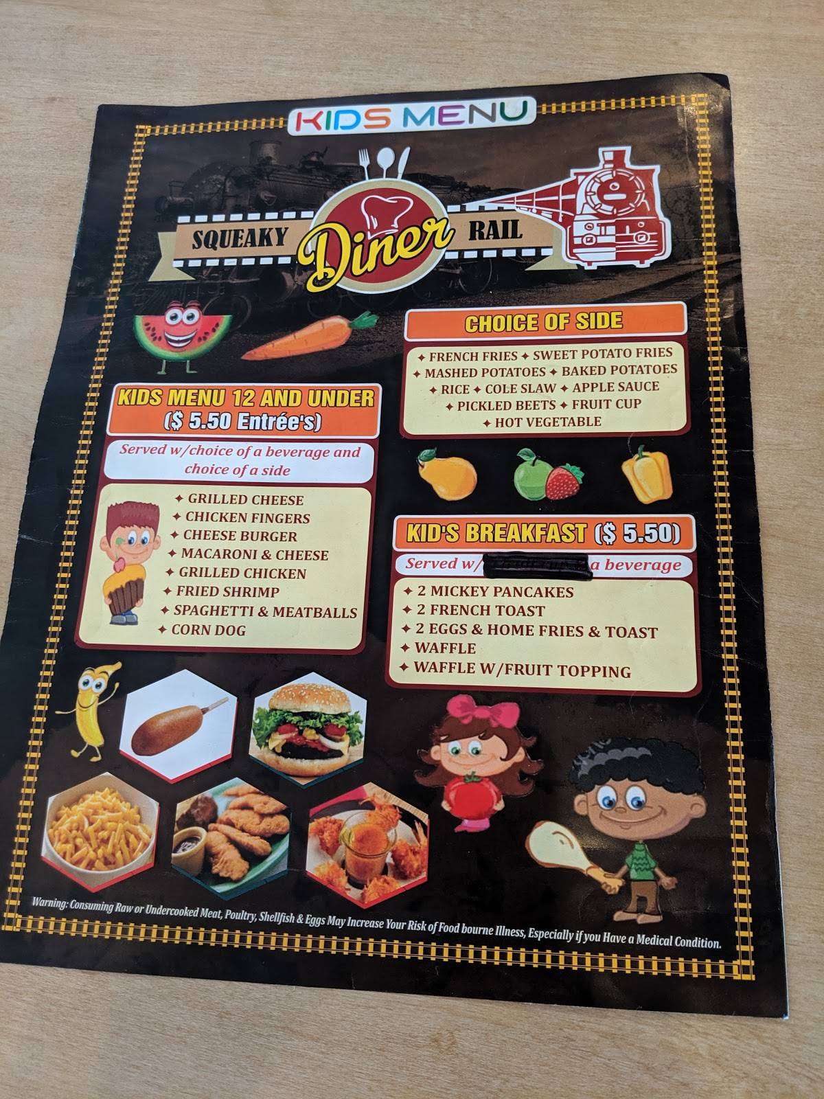 Menu at Squeaky Rail Diner restaurant, Enola, 505 N Enola Rd
