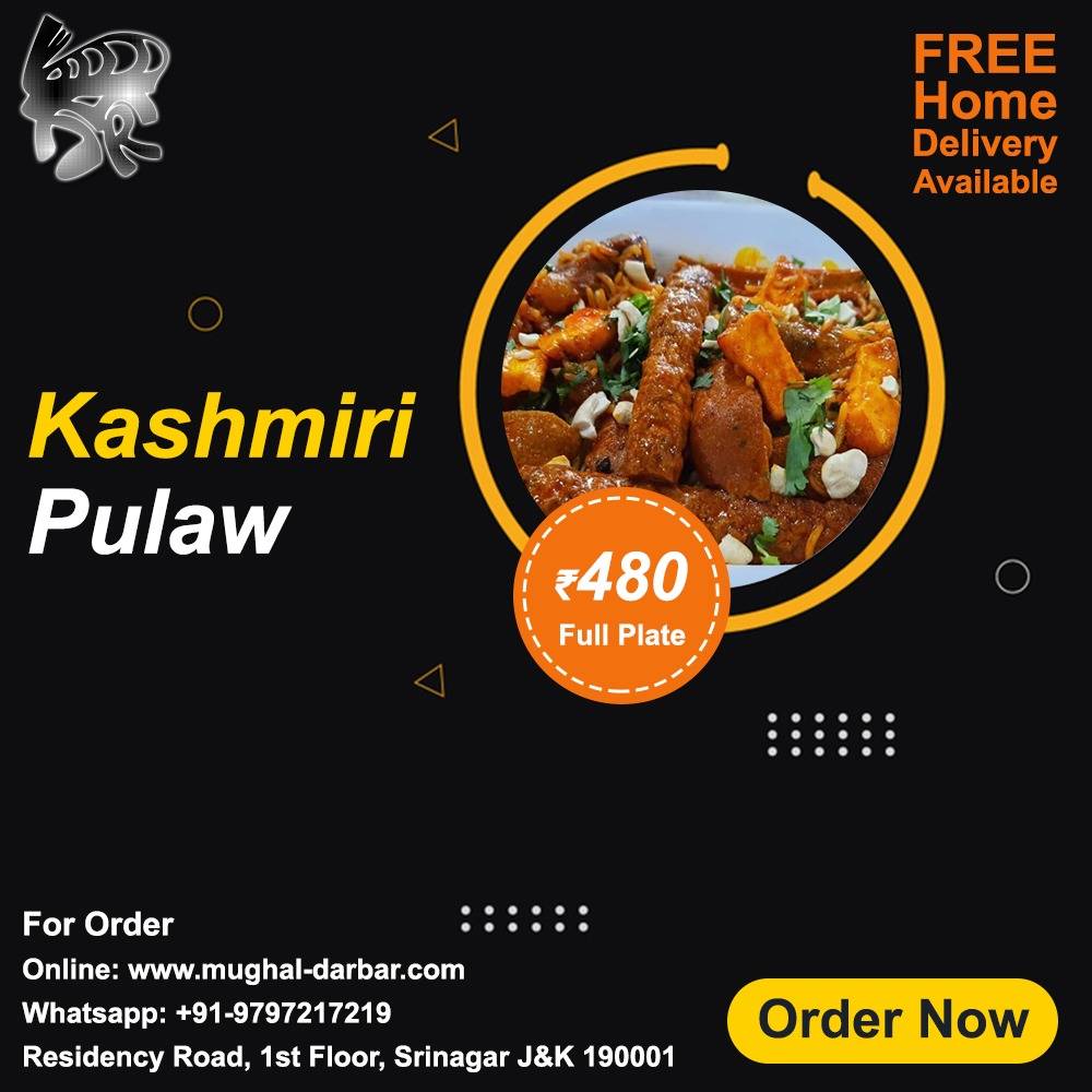 Menu at Mughal Darbar, Srinagar, ground floor