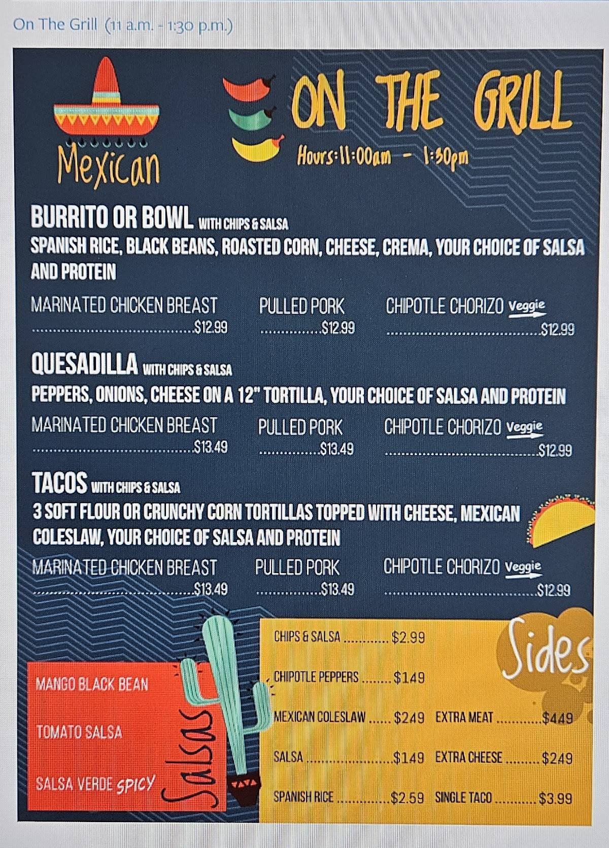 Menu at St. Paul's Hospital Cafeteria, Vancouver