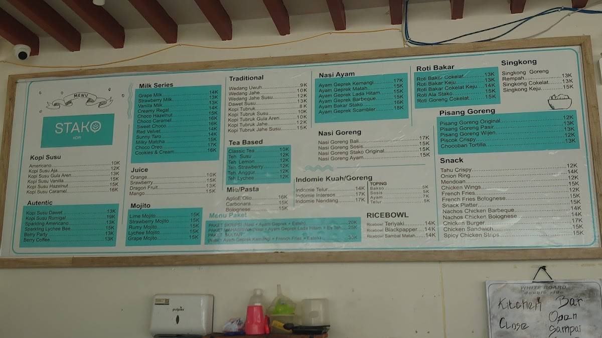 Menu at Stako Kopi Tembalang, Semarang